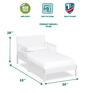 Dream On Me 648-WHT Brookside Toddler Bed, 53lx29bx28h inches, White