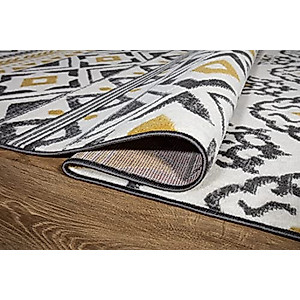 Rugshop Leiria Bohemian Geometric Area Rug 5' x 7' Yellow