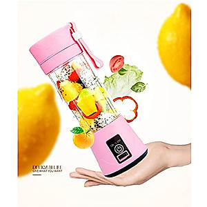 Generic 380ml Portable Mini Blender, Blue, 13 OZ for Travel Blender On the Go/ 2000mAh, USB Rechargeable Home/Office/Outdoor with Six Blades in 3D