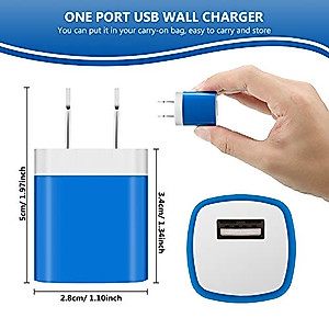 12 Pieces One Port USB Wall Charger USB Charger Adapter Quick Charger Cube 5V 1A USB Charger Wall Plug Charging Block Replacement for Most Smartphones and Tablets, Multiple Colors