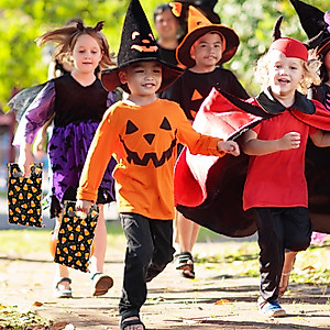 Whaline 72Pcs Halloween Trick or Treat Bags Halloween Party Favor Candy Bags Corn Treat Bags Plastic Goodie Candy Bags Gift Wrap Bags for Halloween Trick-or-Treating Event Party Supplies