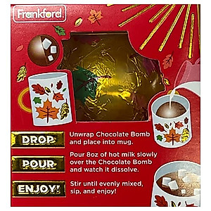 Belgian Hot Chocolate Melting Ball with Mini Marshmallows Inside, Cute Autumn Dessert Drink, 1.6 Ounce