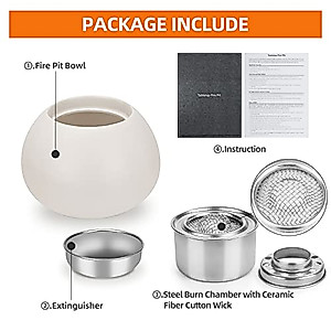 ComboJoy Tabletop Fire Pit Bowl - 2 Hours Burning, Portable and Easy Wipe Clean Mini Fireplace -Novelty Gift for Christmas, Thanksgiving