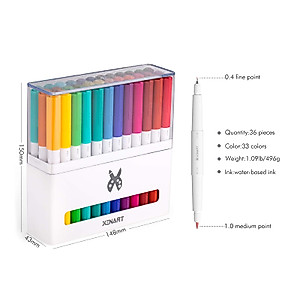 XINART Dual Tip Pens For Cricut Maker 3,Maker,Explore 3,Air 2,36 Pack Markers Pens Set Black Waterbased Ink Ultimate Fine Point Pen Supplies Bundle Marker Pen For Cricut Maker 3 (0.4 Tip & 1.0 Tip)