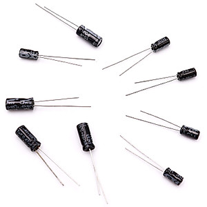 Tnisesm 535Pcs Electrolytic Capacitor 24 Value Range 0.1uF－1000uF Assortment Kit with Aluminum Radial Leads TN04-24Z