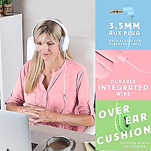 Sonitum Kids Headphones for School Bulk Set 5-Pack On-Ear, 3.5mm, Wired Headphones for Schools & Libraries – Adjustable, Cushioned Wired Kids Headphones – School Headphones for Kids, (Mixed Colors)