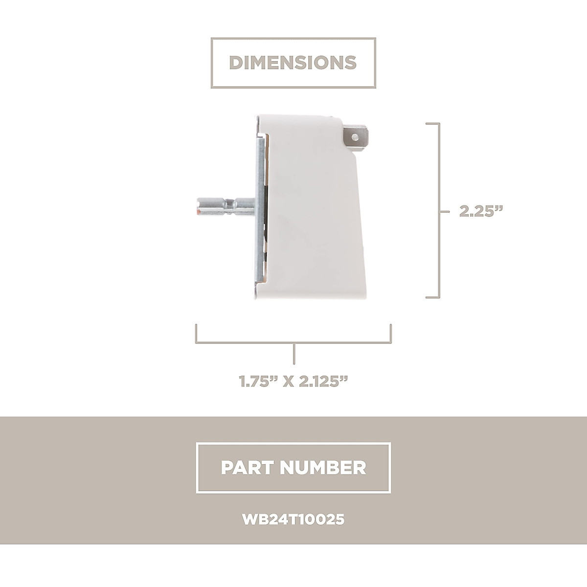 GE Appliances WB24T10025 Genuine OEM Surface Burner Control Switch for GE Electric Ranges, 8 Inch