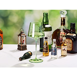 Physkoa Mothers Day Gifts for Mom Colored Wine Glasses Set 6, 16oz Long Stem Multi-Color Wine Glass-Colorful Wine Glasses for Christmas Celebrations-HandBlown|Durable|HandWash