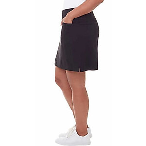 SC&CO Women's Comfortable Stretch Double wraparoand Skort (S, Black)
