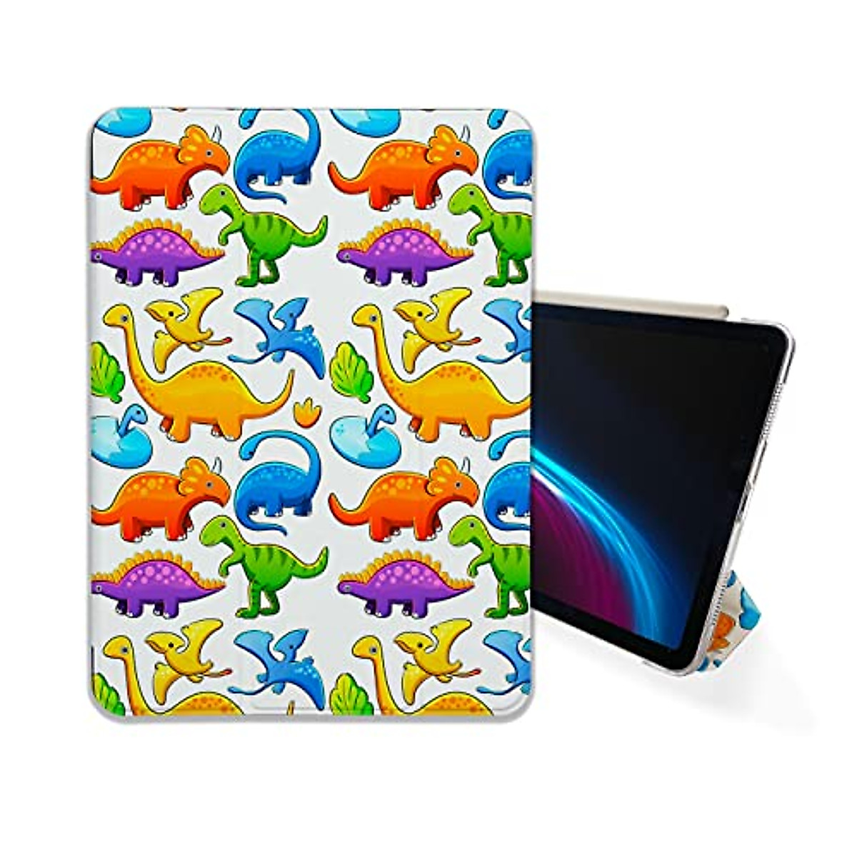Funny Cute Dino Kid Dinosaur case Compatible with iPad Mini Air Pro 7.9 8.3 9.7 10.2 10.9 11 12.9 inch Pattern Cover New 2022 2021 Trifold Stand 3 4 5 6 7 8 9 Generation 503 (9.7" 5/6 gen)