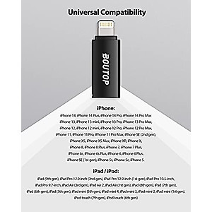 [Apple MFi Certified] USB C to Lightning Adapter Support 18W PD Fast Charging Compatible with iPhone iPad iPod (1 Pack Black)