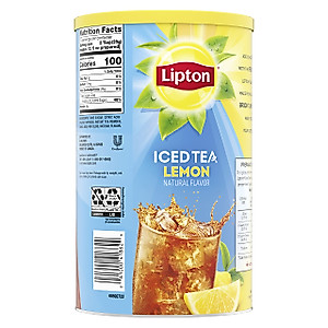 Lipton Iced Tea Mix, Lemon, Makes 28 Quarts (Pack of 2)