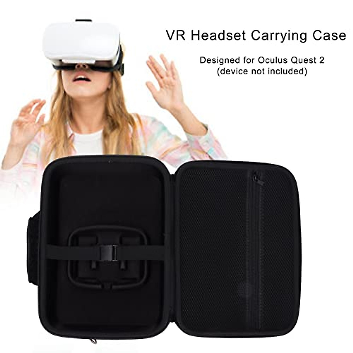 Entatial VR Gaming Headset Hard Shell Case, VR Headset Carrying Case Full Protection Portable for Quest 2(Grey)