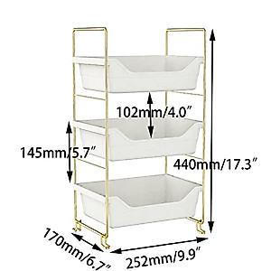 kaileyouxiangongsi Shower Caddy , Shower Shelf Organizer Storage ,Metal Bathroom Shelf Unit， for Organizing and Storing Hand Towels, Body Lotion, Facial Tissues, Bath Salts (Golden&White)