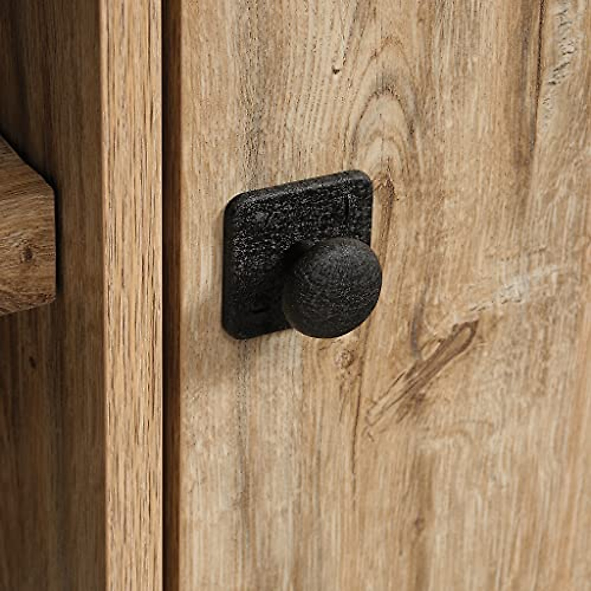 Sauder Steel River TV Stand with Doors, L: 60.24" x W: 19.09" x H: 29.72", Milled Mesquite Finish