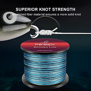 Pesidx Braided Fishing Line, Abrasion Resistant Braided Lines, High Sensitivity and Zero Stretch, 4 Strands to 8 Strands with Smaller Diameter