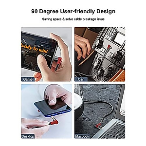 ANYPLUS Aux Cord, Headphone Jack to Headphone Jack Aux Cable 90 Degree 3.5mm Audio Cable Male to Male Fish Wire Braided Auxiliary Cord for Android for Car Compatible with iPhone,iPod,iPad,Speakers