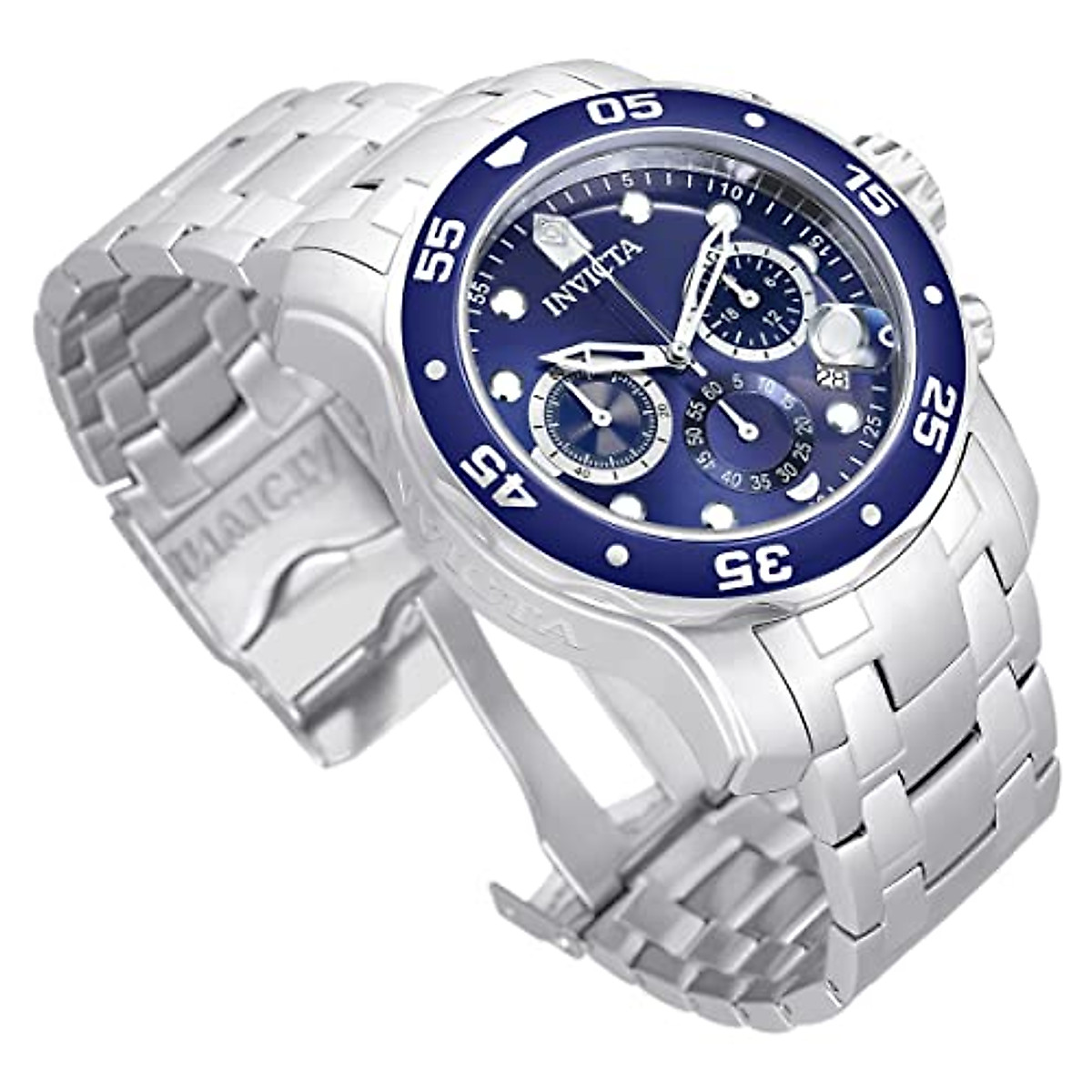Invicta Men's 0070 "Pro Diver Collection" Stainless Steel and Blue Dial Watch
