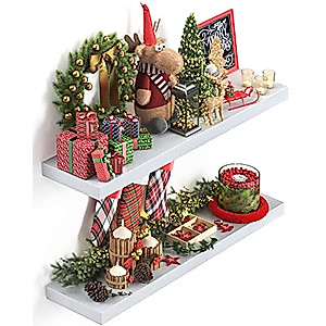 OlarHike Floating Shelves,White Wall Mounted Books/Cat/Storage/Fake Plant Shelves,Wall Shelves for Home Room Bedroom Decor,Shelf for Bathroom Living Room Kitchen,23inch