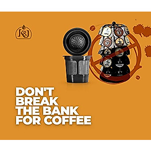 K&J Reusable K Cups Compatible with Keurig, 4 Pack, Black - Includes Freedom Clip for Compatibility With Keurig 2.0 Machines