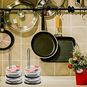 3 Pieces Tumbler Lid Organizer，Lid Organizer with Collapsible Design、Can Accommodate Up to 10 Cup Lid，Saves Kitchen Cabinet and Countertop Space （Suitable for Cup Lid Mouth Than 1.5cm）