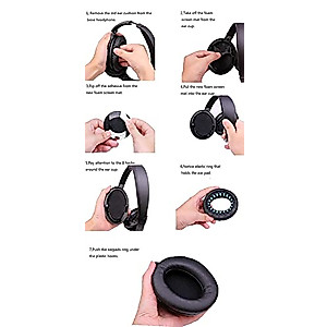 Aquelo SoundTrue Replacement Ear Cushions Soft Protein Leather Ear Pads Compatible with Bose QuietComfort25 QC35 QC35II QC25 QC15 Ae2 Ae2i Ae2W Over-Ear Headphones(Black&Blue)