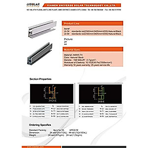 Solar Panel Mounting kit to Mount for 6 Solar Panels, with Clamps, L-Brackets & 88 Inch Rails