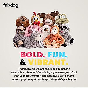 fabdog Fluffies Dog Toys - Squeaky Plush Dog Toy for All Breeds - Cute Animal-Themed Puppy Toys Make for Ideal Gift - Fun Nylon Dog Toys with Squeak| Large Sloth