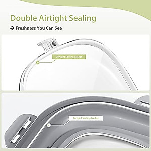 Rice Container Cereal Food Storage, Lockcoo Collapsible Airtight Rice Dispenser 20 to 50 Lbs with Measuring Cup & Wheels, Dry Food Flour Sugar Storage Container Large Kitchen Pantry Holder, Grey