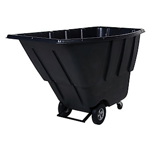 Vestil TDT-100-LD-BLACK Plastic Light Duty Tilt Truck 1 Cubic Yard 850 Lb. Capacity Black