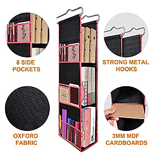 Libeder 3 Shelf Hanging Locker Organizer for School, Work, Gym, Closet, Adjustable Hanging Locker Accessories Shelves for Girls Boys, Hangs from Shelf, Hooks or Rod to Create Storage Space(Black-Red)