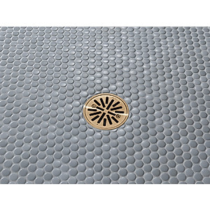 Delta Faucet 4 Inch Tile-In Round Shower Floor Drain Gold, Shower Drain Kit, Round Shower Drain, Chrome Shower Drain, Shower Floor Drain, Champagne Gold DT061411-CZ