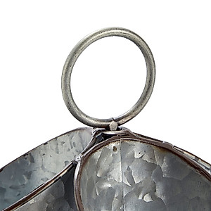 Rotating Kitchen Utensil Holder for Countertop with 3 Compartments, Galvanized Flatware Caddy (6 x 10 In)