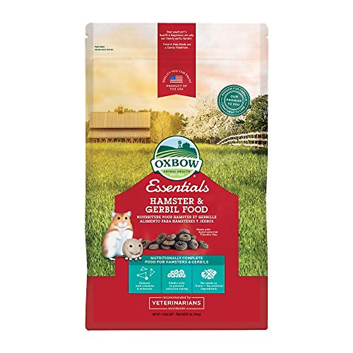 Oxbow Essentials Hamster Food and Gerbil Food - All Natural Hamster and Gerbil Food - 1 lb.