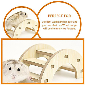 POPETPOP Hamster Toy Bridge Hamster Training Ladder Chinchilla Bridge Toy Hamster Bridge Platform Chinchilla Ladder Toys Hamster Wood Bridge Hamster Climbing Ladder Wooden Pet Tableware
