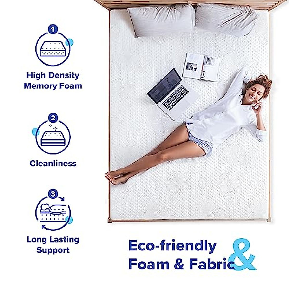 Olee Sleep Aquarius 10-Inch Memory Foam Mattress Blue Twin