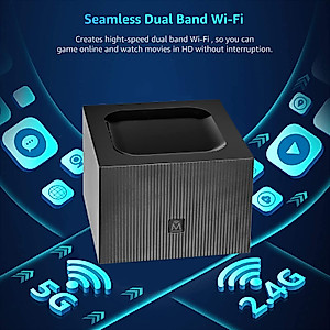 Whole Home WiFi System- Dual Band Mesh WiFi 5 System, Replaces WiFi Router & Extender, AC1200 High Speed Seamless Roaming WiFi Network, Includes 3 Router/AP