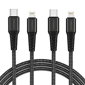 YEONPHOM USB C to Lightning Cable 10ft 2Pack iPhone Charger Compatible for iPhone 13 14 12 Pro Max/Mini/11 Pro Max/XS MAX/X, Extra Long Nylon Braided Lightning to USB C Cable Type C Fast Charging Cord