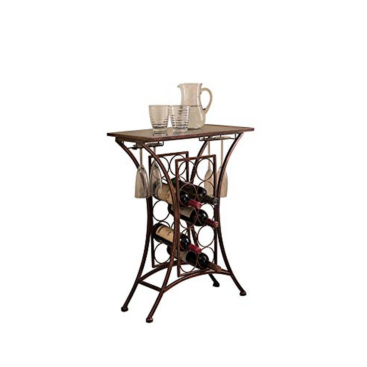 Kings Brand Furniture - Free Standing Wine Storage Organizer Rack Display Stand with Glass Holders