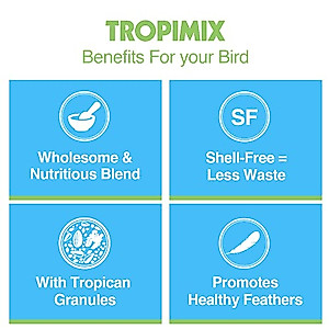 Hagen Tropimix Enrichment Food for Small Parrots, 4 lb. (1.8 kg) - HARI Small Parrot Food with Seeds, Fruit, Nuts, Vegetables, Grains, and Legumes