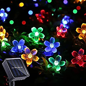 ITICdecor Solar String Flower Lights Outdoor Waterproof 50 LED Fairy Light Decorations for Garden Fence Patio Yard Christmas Tree, Lawn, Patio, Party Decoration (Multi-Colored)