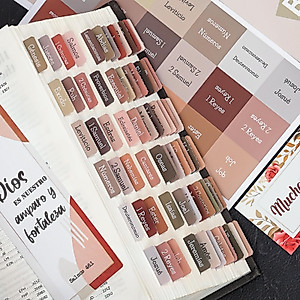 Spanish Earth Tone Bible tabs, Large Print Laminated Bible tabs for Women and Men, Easy to Read, Easy to Apply, Bible Journaling Tabs