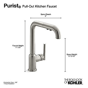 KOHLER 7505-CP Purist Kitchen Sink Faucet, One Size, Polished Chrome