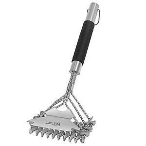 Double Two - Grill Brush with Scraper, Grill Brush for Outdoor Grill, No Bristle Grill Brush, Safe BBQ Grill Brush, Grill Cleaning Brush, BBQ Brush for Grill Cleaning, Barbecue Accessory