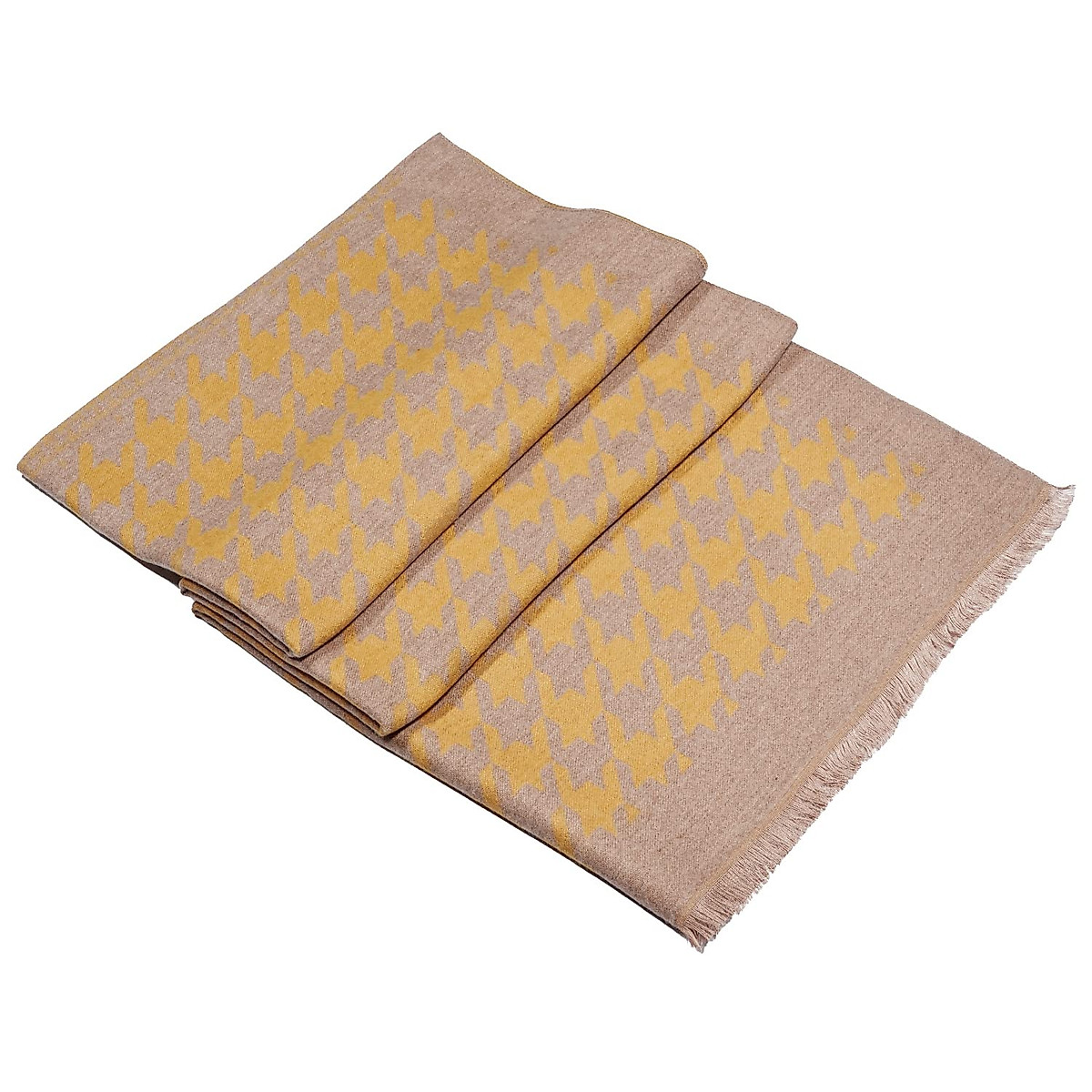 VANLINKER Soft Cashmere Feel Scarfs for Women Houndstooth Plaid Long Large Blanket Wrap Shawl for Fall Winter VL9306 Yellow