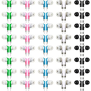 Konohan 100 Pack Kids Earbuds Wired Earphones Wired Earbuds Multipack Earbuds Earphones Headphones Earbuds for School Library Museum Classroom Students