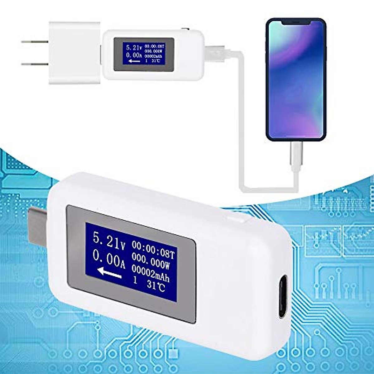 Tester, USB Tests, Accruacy-Built Easy To Use for Usb Type-C Usb Home Use Computer(white)