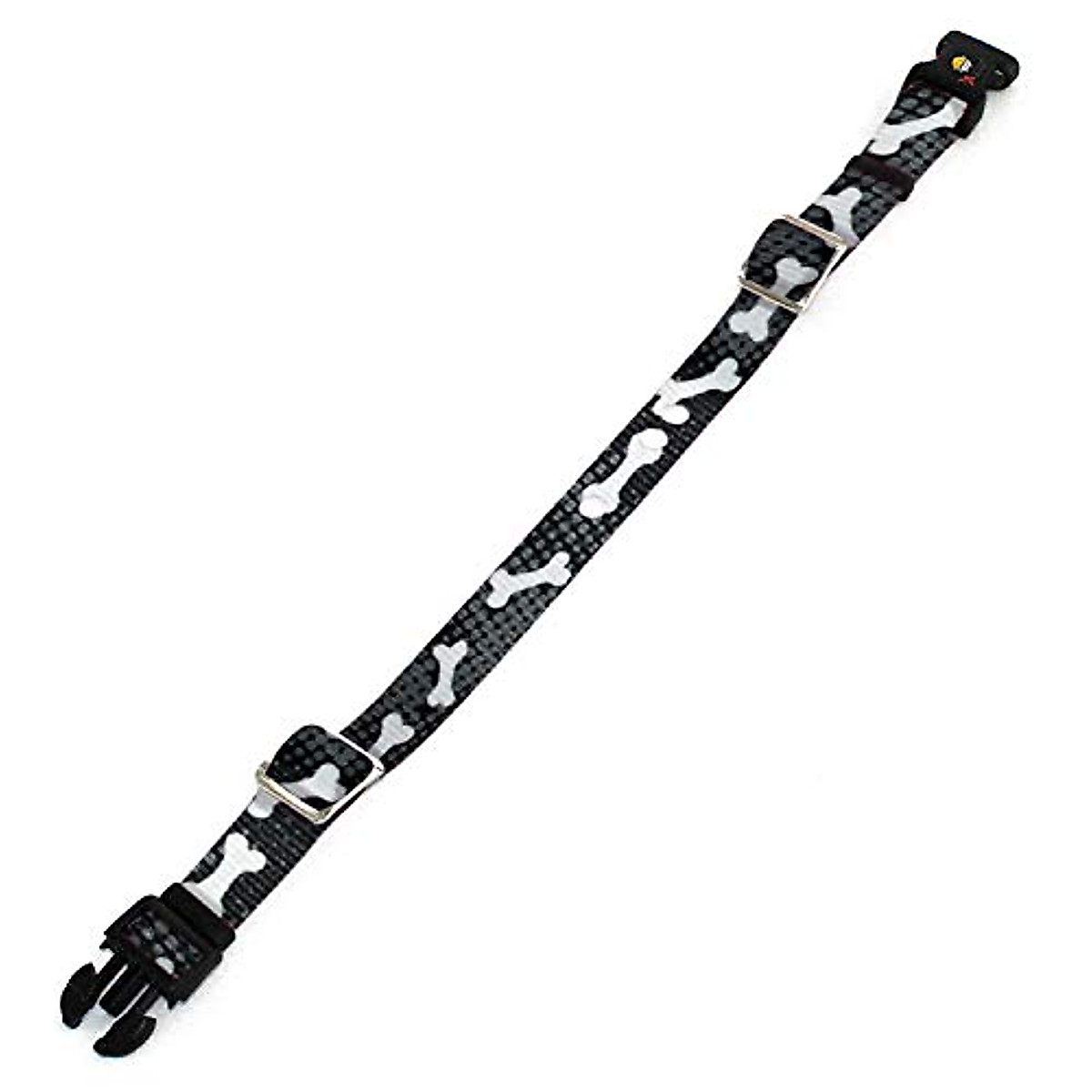 Extreme Dog Fence Replacement Containment and Training Collar Strap for Most Dog Fence Brands - Black Bones (Medium: 13" - 18" x 3/4")