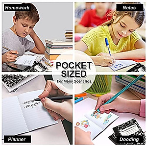 Mini Composition Notebook, Cute 30 Pack Black Narrow Ruled Mini Composition Books Bulk by Feela, Small Pocket Marble Journal Notebooks for Kids Students College Office, Pocket Size 4.5 x 3.25 in