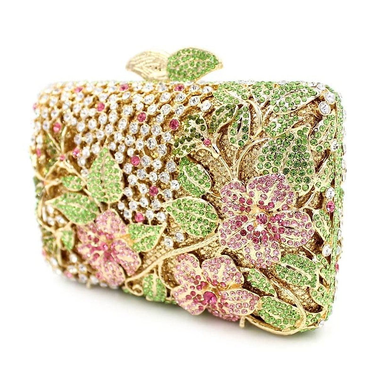 ZLXDP Women Colorful Crystal Hollow Out Clutch Bags Wallet Wedding Evening Bag